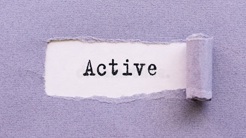 ACTIVE Word Under Torn Paper on White Stock Photo - Image of word ...