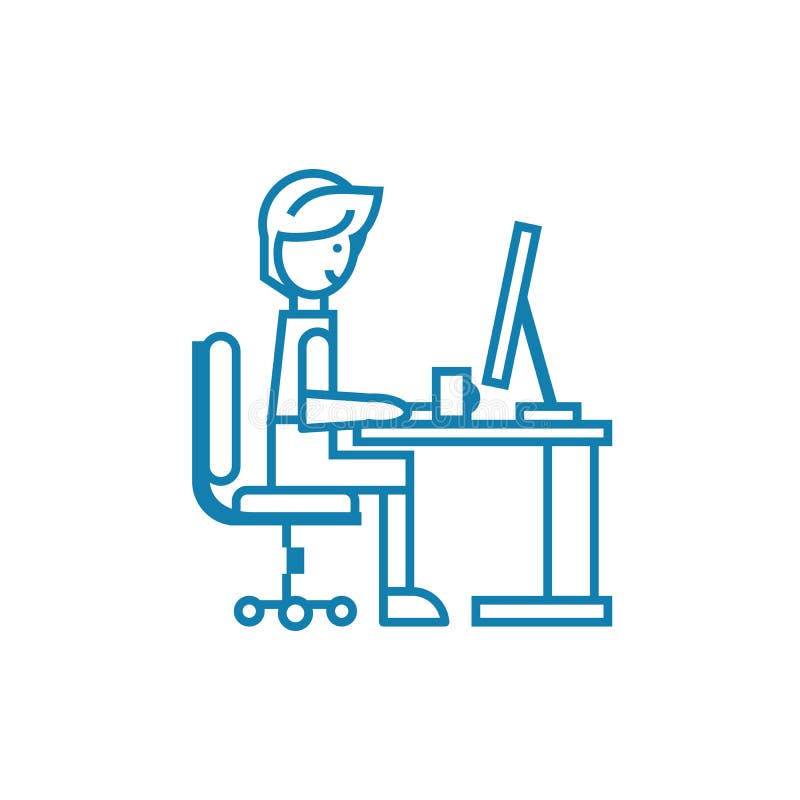 Active Work Linear Icon Concept. Active Work Line Vector Sign, Symbol ...