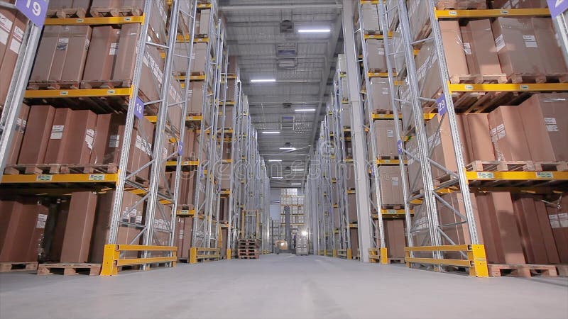 Active Work in the Warehouse, Large Modern Warehouse, Industrial ...