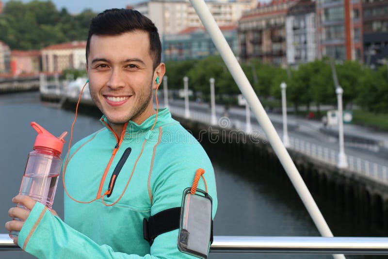 Active Young Man Smiling in the City Stock Image - Image of filipino ...