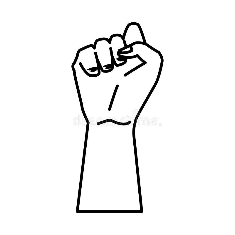 Man Protesting Fist. Protest, Opposition, Revolution Concept. Vector ...