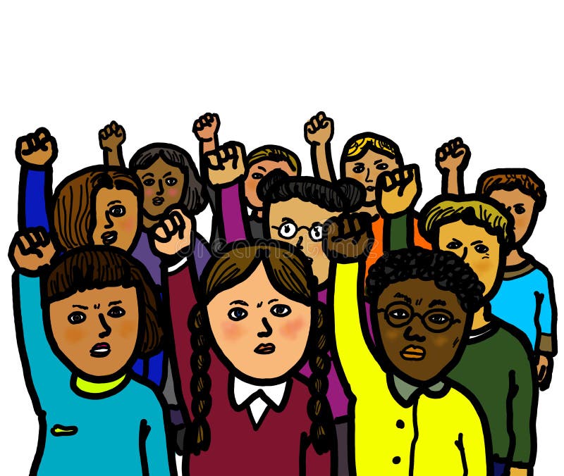 Activists Protest Climate Change Stock Illustration - Illustration of ...