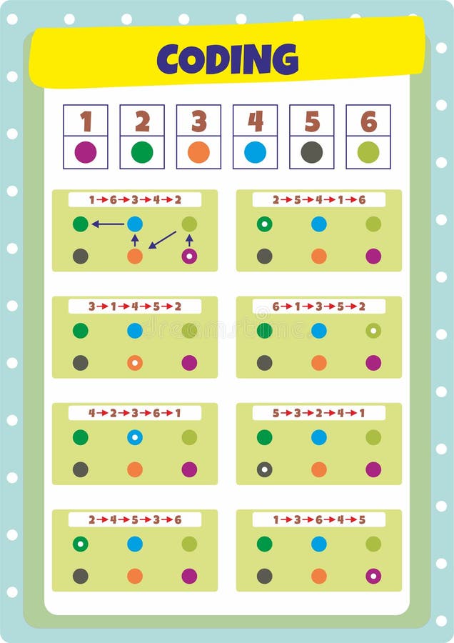 Activité De Codage Avec Cercle Pour Enfants Illustration Stock ...