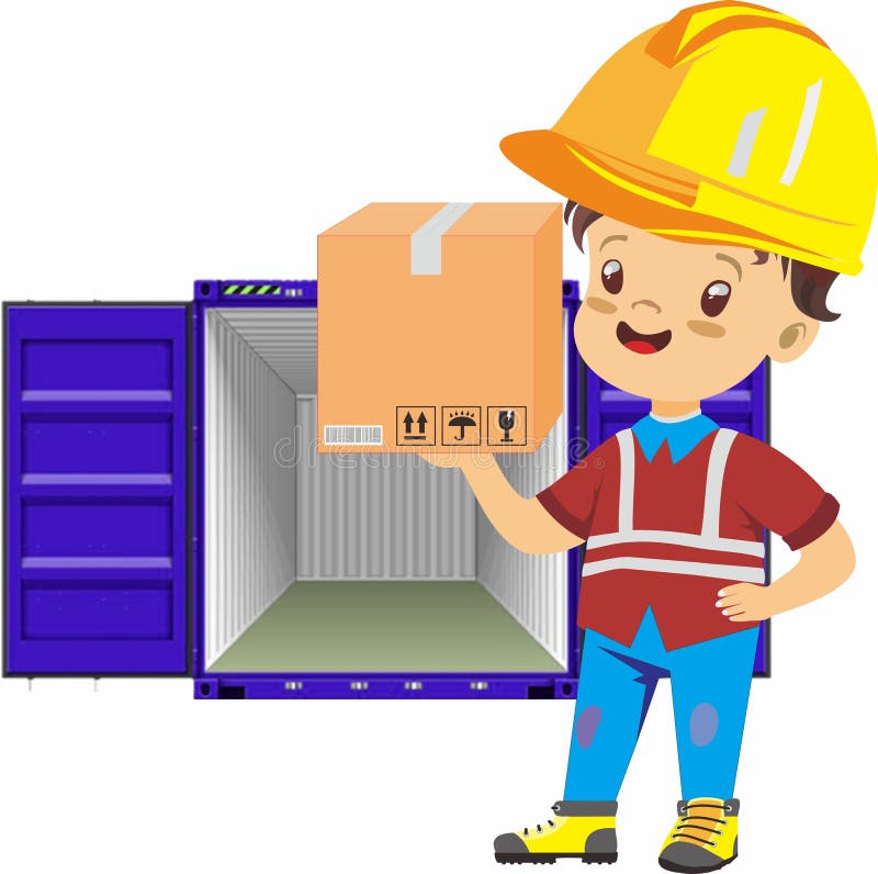 Activities in the Container Loading Warehouse Stock Illustration ...