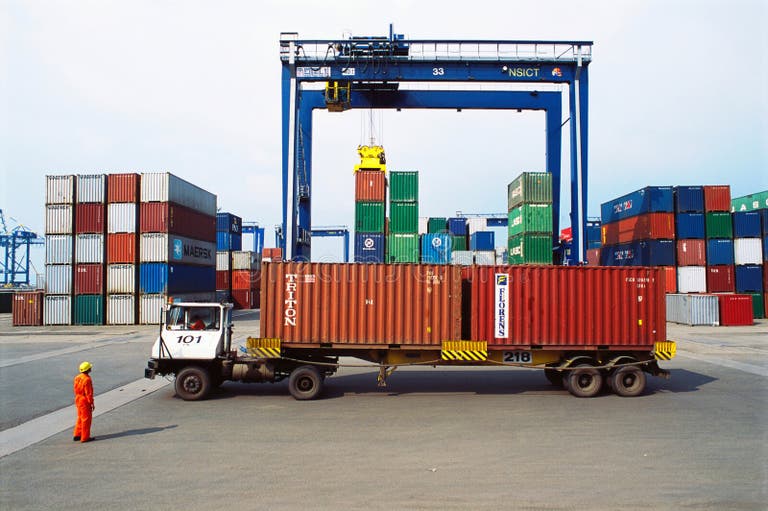 Indian Containers Loading at Jawaharlal Nehru Port JNPT Nhava Sheva ...