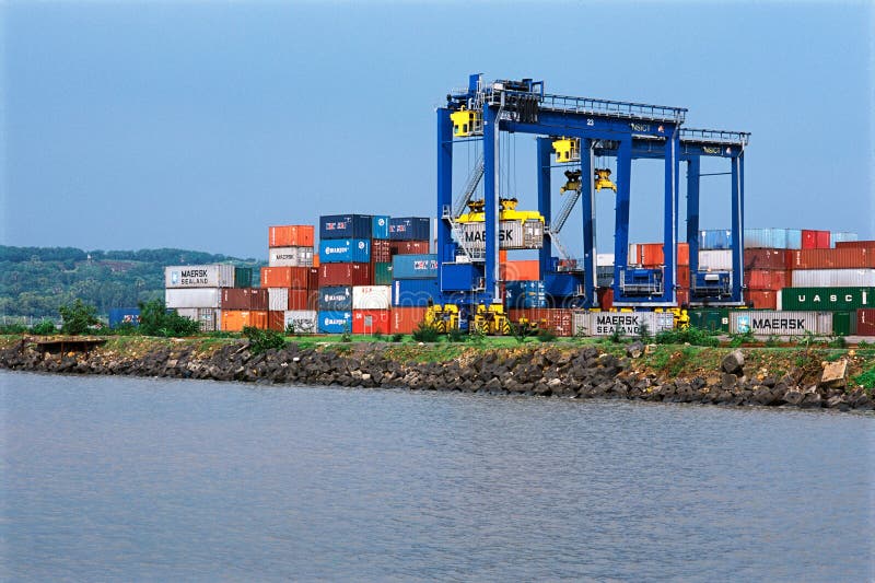 Indian Containers Loading at Jawaharlal Nehru Port JNPT Nhava Sheva ...