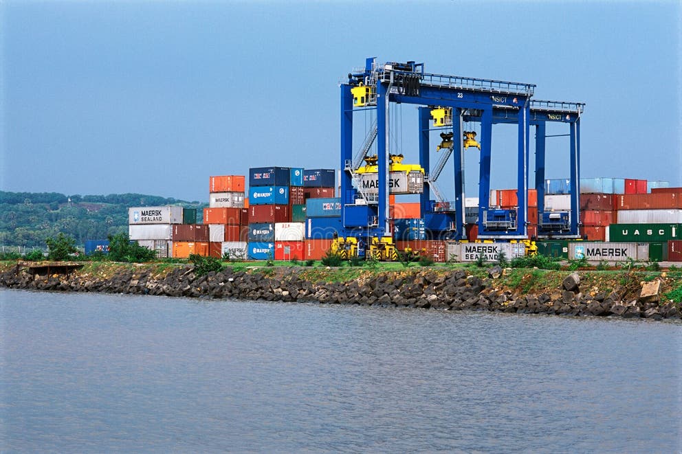 Indian Containers Loading at Jawaharlal Nehru Port JNPT Nhava Sheva ...