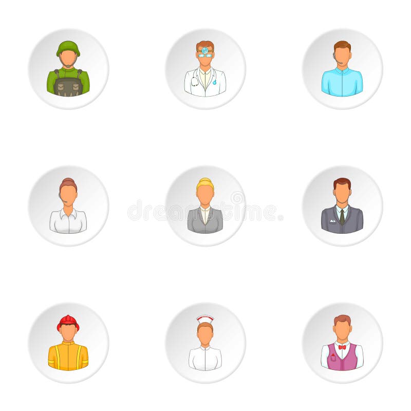 Activities Icons Set, Cartoon Style Stock Vector - Illustration of ...