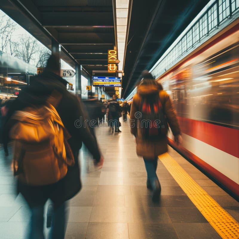 The Activities of Passengers and Visitors at the Train Station with ...