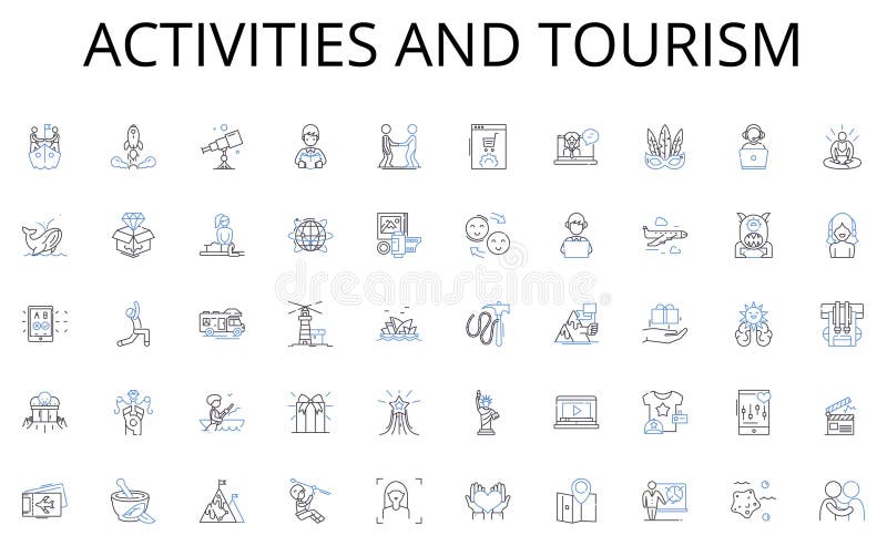 Activities and Tourism Line Icons Collection. Design, Engineering ...