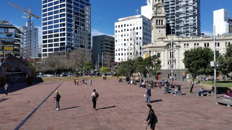 Aucklands Aotea Square editorial photography. Image of offices - 122957297