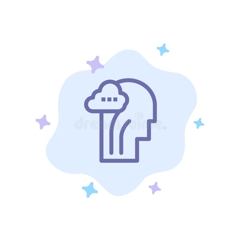 Activity, Brain, Mind, Head Blue Icon on Abstract Cloud Background ...