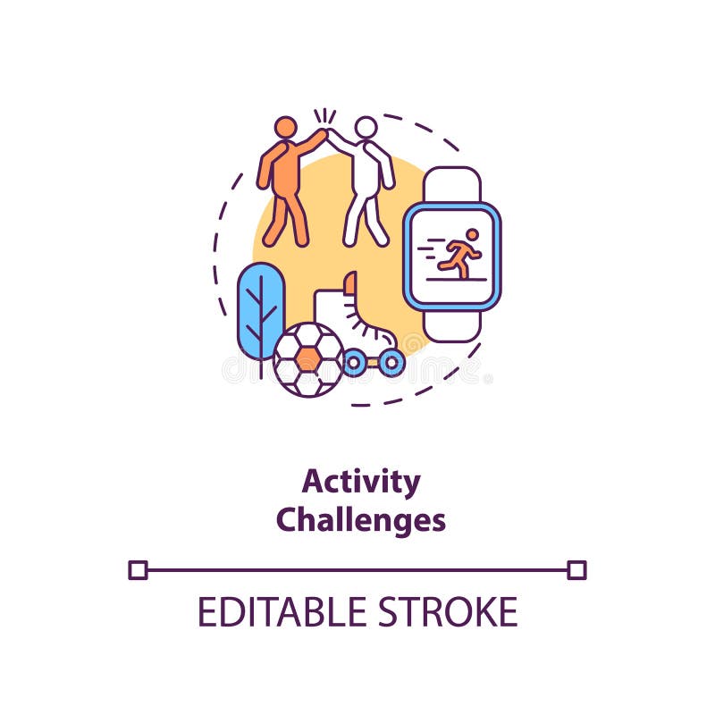 Activity Challenges Concept Icon Stock Vector - Illustration of lineart ...