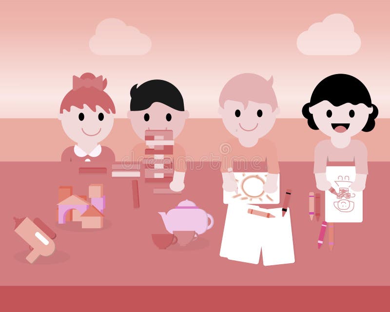 Activity for Children To Play Together Vector Stock Vector ...