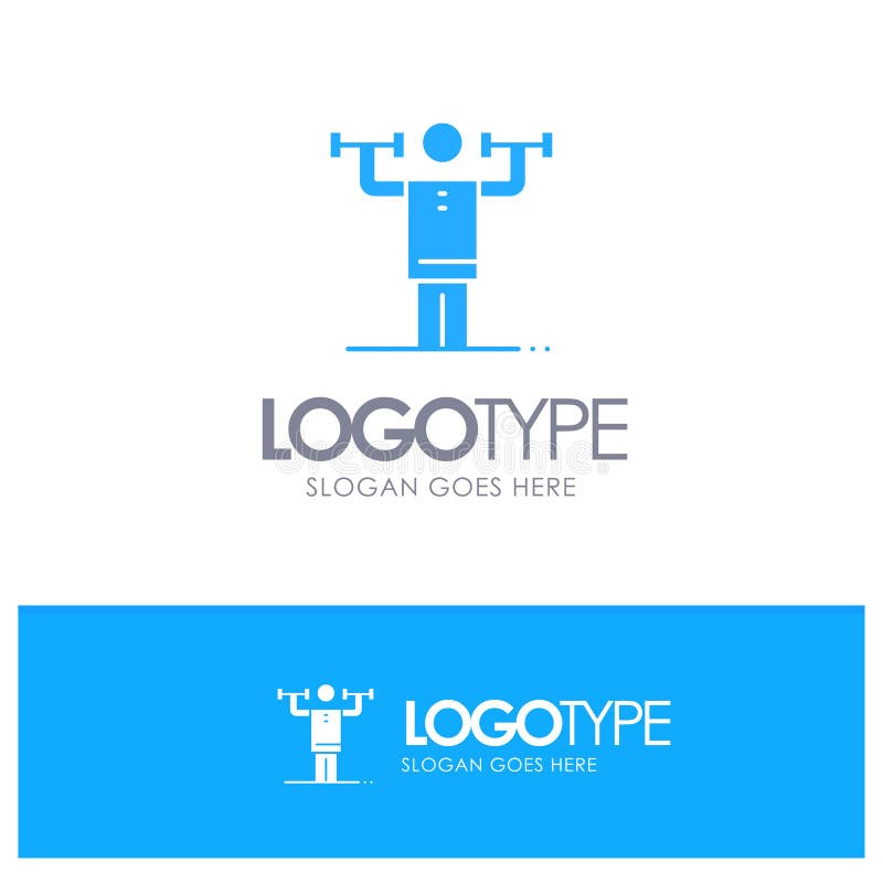 Activity, Discipline, Human, Physical, Strength Blue Solid Logo with ...