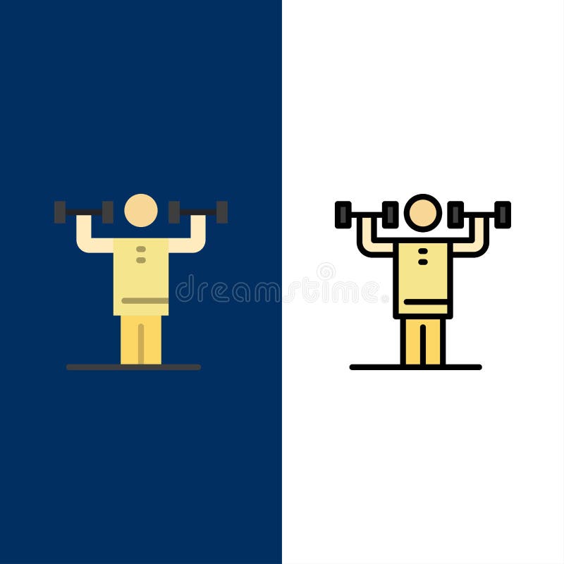 Activity, Discipline, Human, Physical, Strength Icons. Flat and Line ...