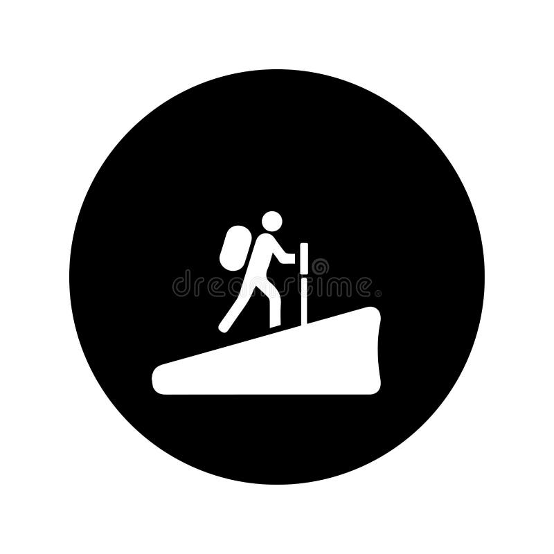 Activity, Hiking, Recreation Icon. Rounded Vector Design Stock Illustration - Illustration of ...