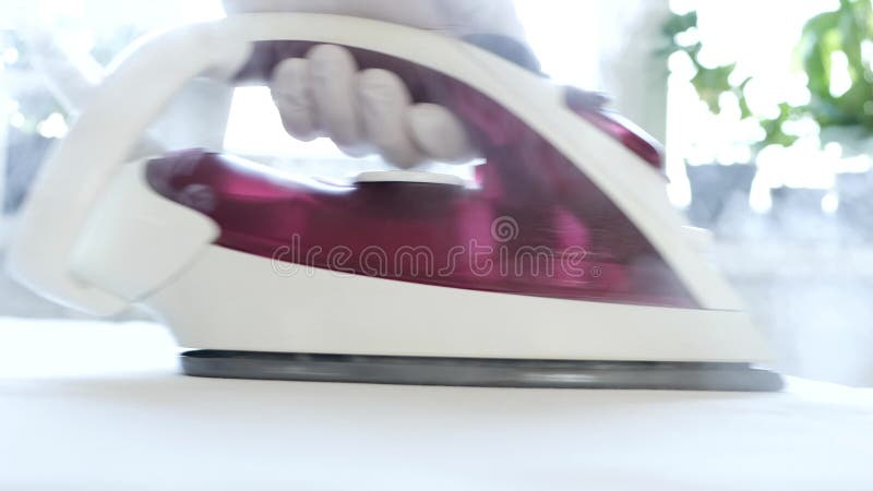 Housekeeper Steam Cleaning Wooden Floor Using Modern Vapor Cleaning Mop ...