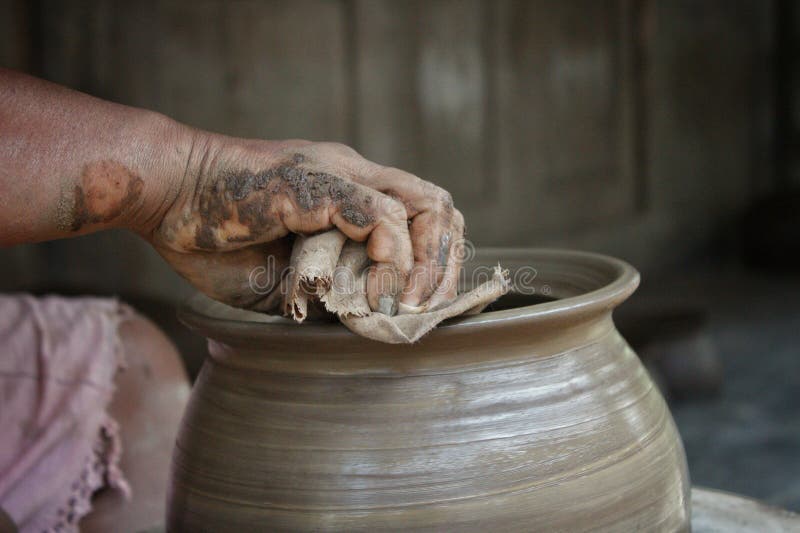 The Activity of a Jug Maker in Indonesia Using Clay, this Jug is Made ...