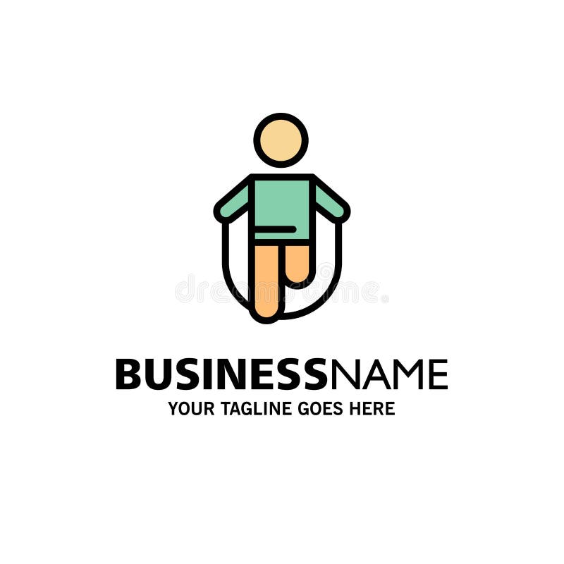 Activity, Jump, Jumping, Rope, Skipping Business Logo Template. Flat ...