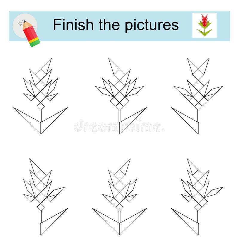 Activity for Kids. Finish the Pictures so that they All Look the Same ...