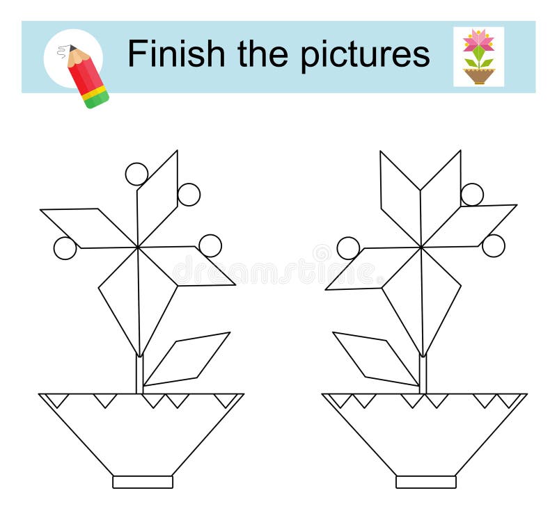 Activity for Kids. Finish the Pictures so that they All Look the Same ...