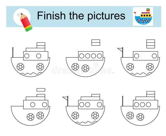 Activity for Kids. Finish the Pictures so that they All Look the Same ...