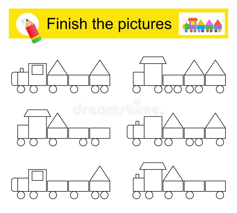 Activity for Kids. Finish the Pictures so that they All Look the Same ...
