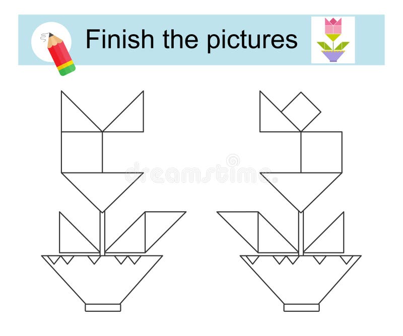 Activity for Kids. Finish the Pictures so that they All Look the Same ...