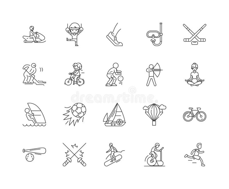 Activity Line Icons, Signs, Vector Set, Outline Illustration Concept ...
