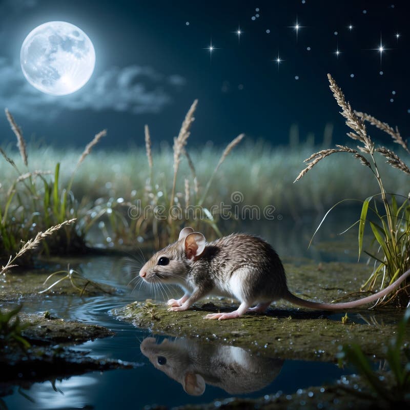 Under Starlit Skies: a Nocturnal Journey of the Harvest Mouse Stock ...