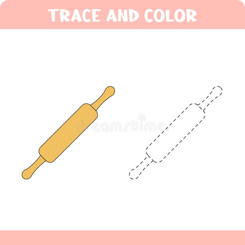 Rolling Pin Coloring Stock Illustrations – 144 Rolling Pin Coloring ...