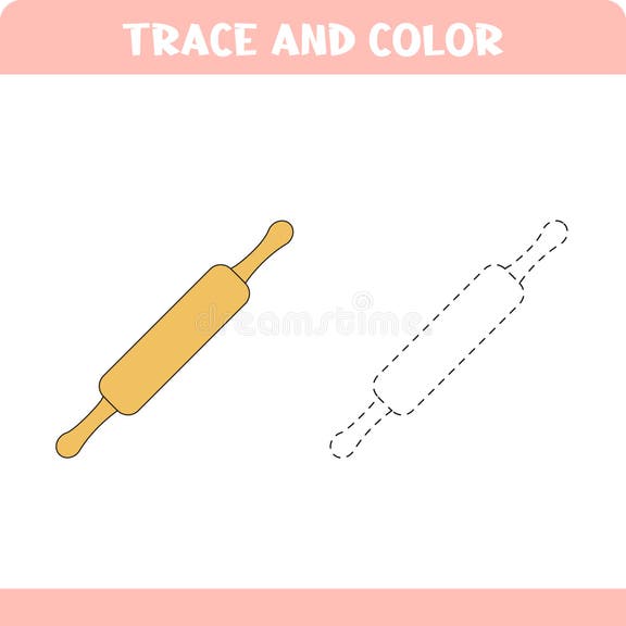 Activity Page for Kids Education. Tracing Objects. Color Page. Rolling ...