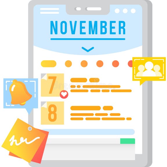 Activity Planning in Mobile Organizer Icon Vector Stock Vector ...