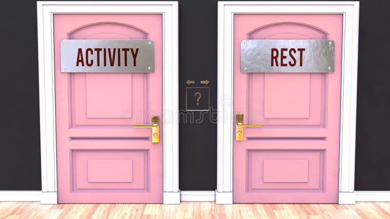 Activity or Rest - Making a Choice Stock Illustration - Illustration of ...