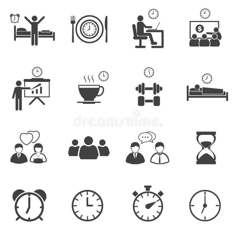 Activity Daily Routine Icons Set Stock Photo - Image: 61950177