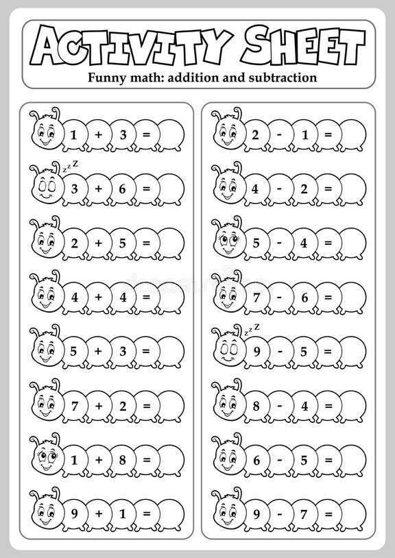 Activity Sheet Math Theme 3 Stock Vector - Illustration of shapes ...