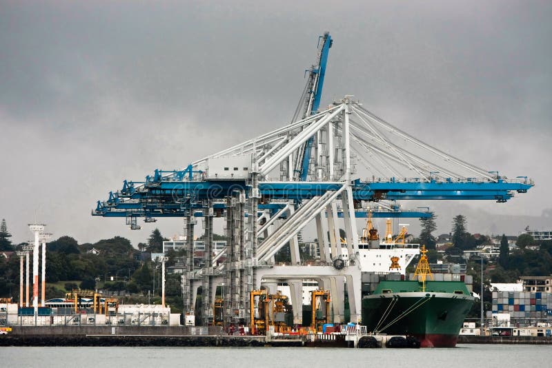 Activity at Shipping Container Port Stock Photo - Image of structures ...