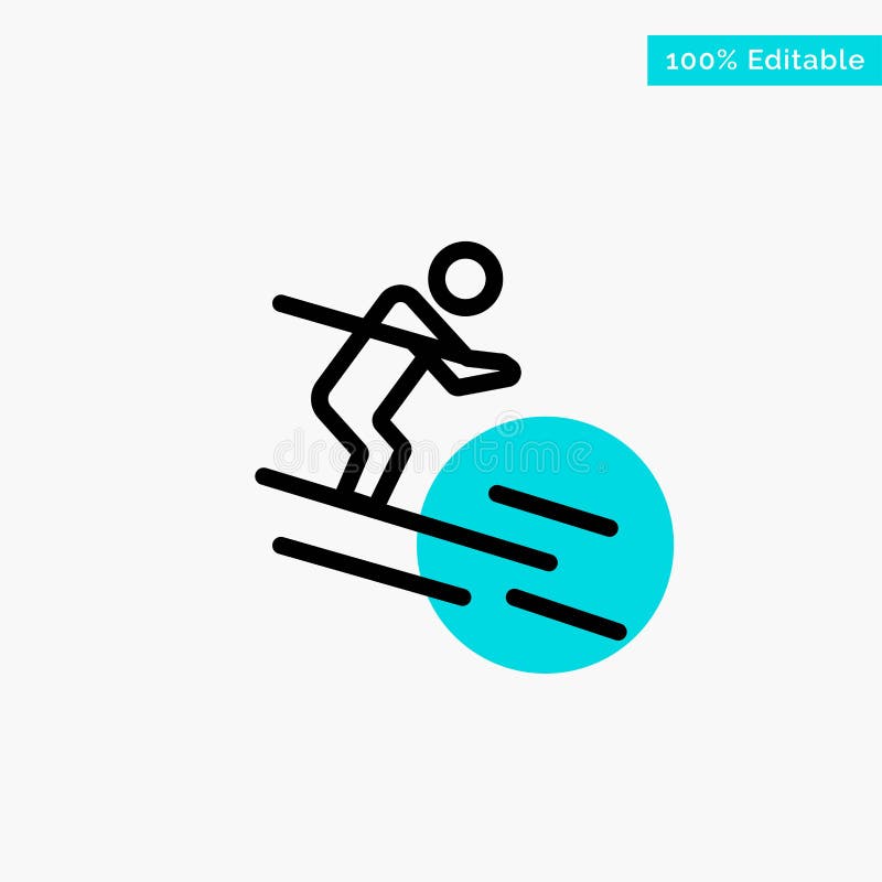 Activity, Ski, Skiing, Sportsman Turquoise Highlight Circle Point ...