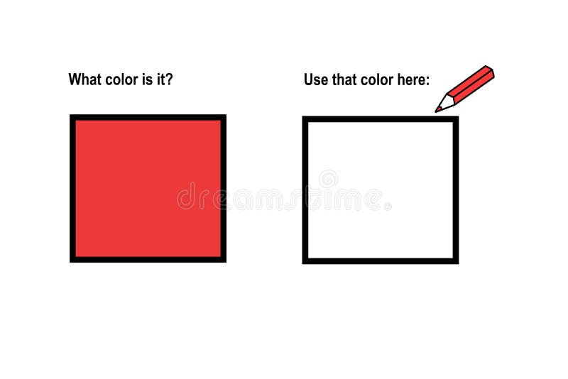 Learn Colors, Coloring Books, Red Color, Squares Stock Illustration ...