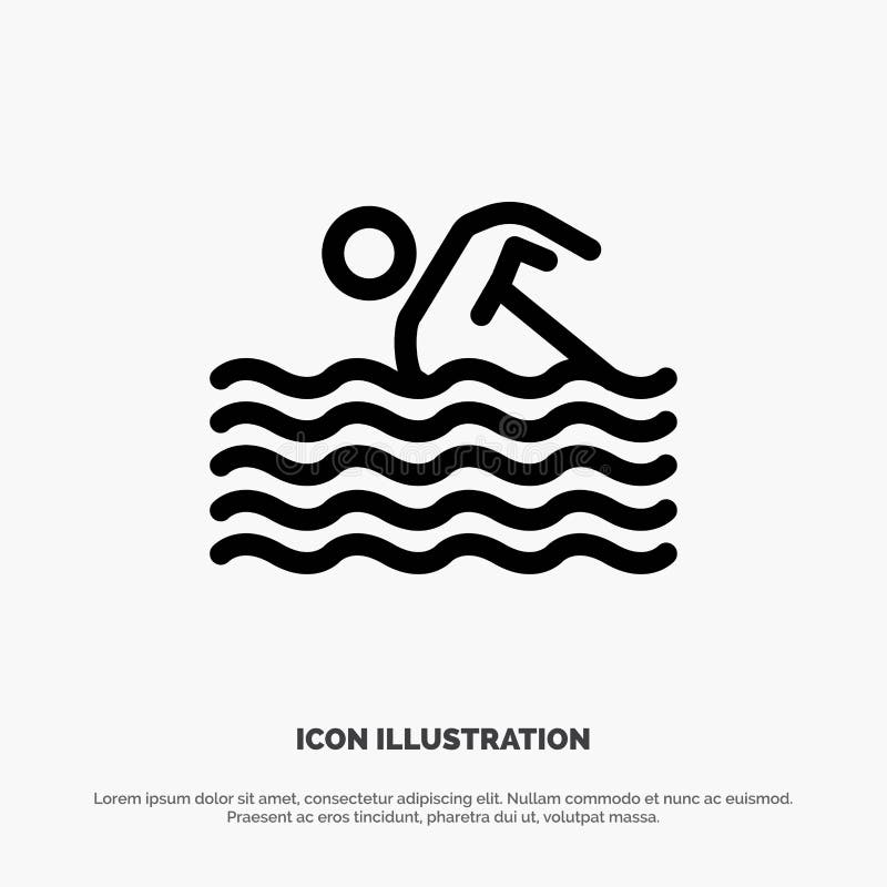 Activity, Sport, Swim, Swimming, Water Line Icon Vector Stock Vector ...