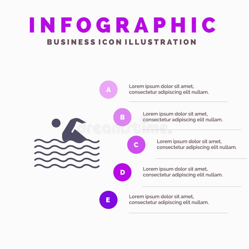 Activity, Sport, Swim, Swimming, Water Solid Icon Infographics 5 Steps ...