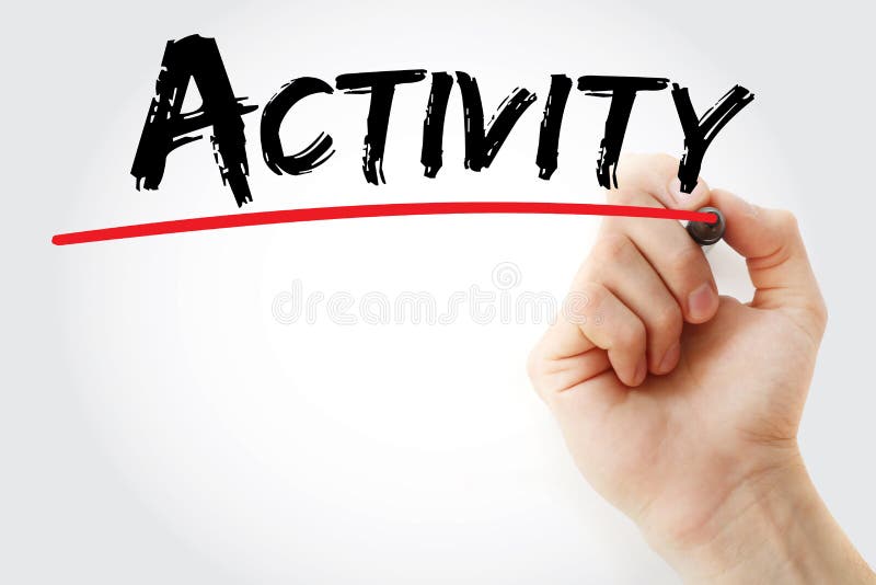 Activity Text with Marker, Concept Background Stock Image - Image of ...
