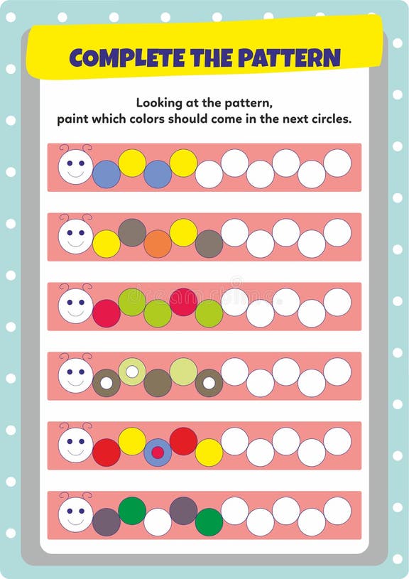 Activity To Complete the Pattern Stock Illustration - Illustration of ...