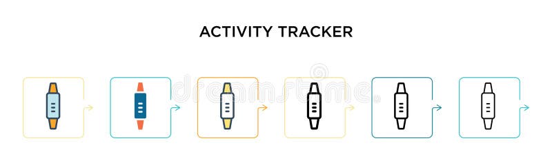 Activity Tracker Vector Icon in 6 Different Modern Styles. Black, Two ...
