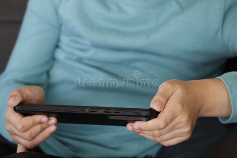 Activity and Use of Mobile Devices in Children Stock Image - Image of ...