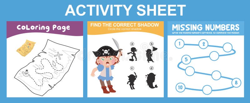 Activity Sheet for Children. 3 in 1 Educational Printable Worksheet ...