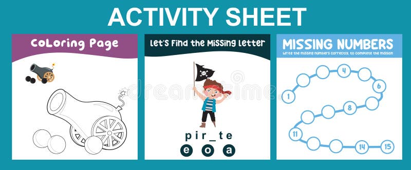 Activity Sheet for Children. 3 in 1 Educational Printable Worksheet ...