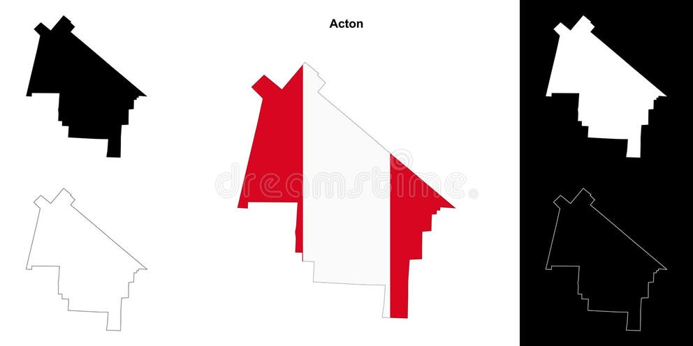 Acton outline map stock vector. Illustration of blank - 361008303