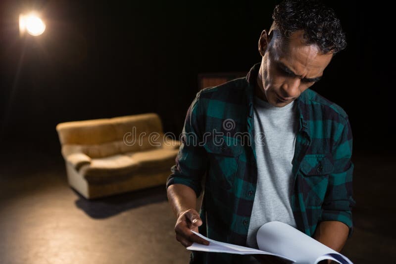 Actor Reading His Script stock image. Image of script - 8756391
